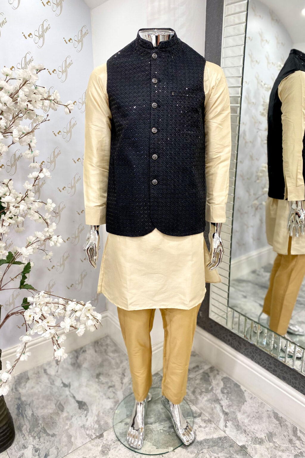 Avi luxury embroidered brocade men's waistcoat