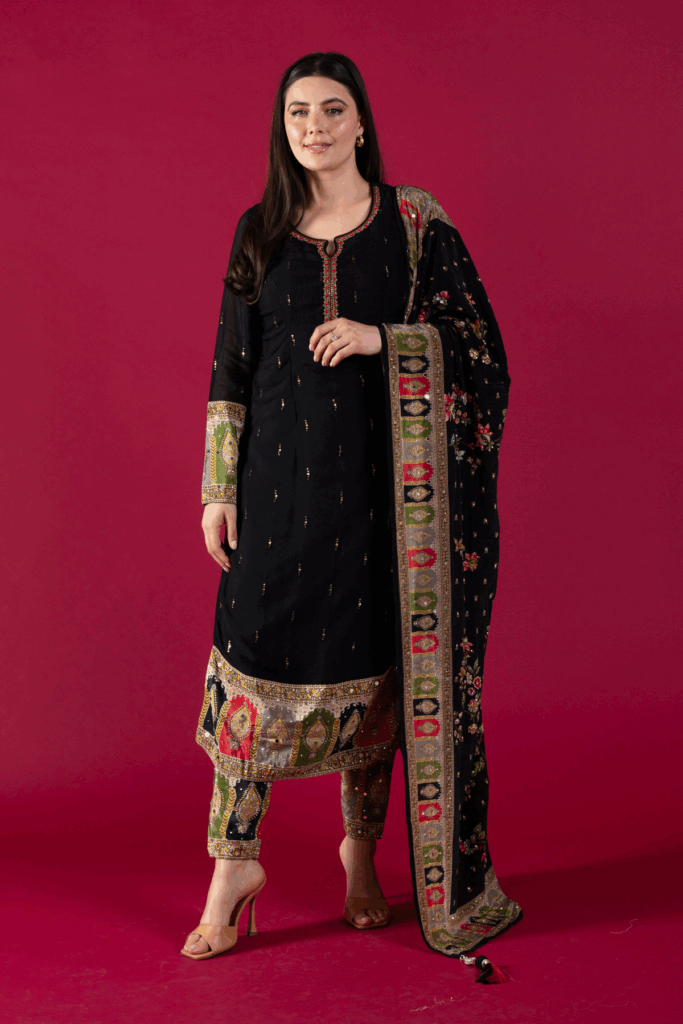 Shiffonz 3 piece embroidered elegant suit