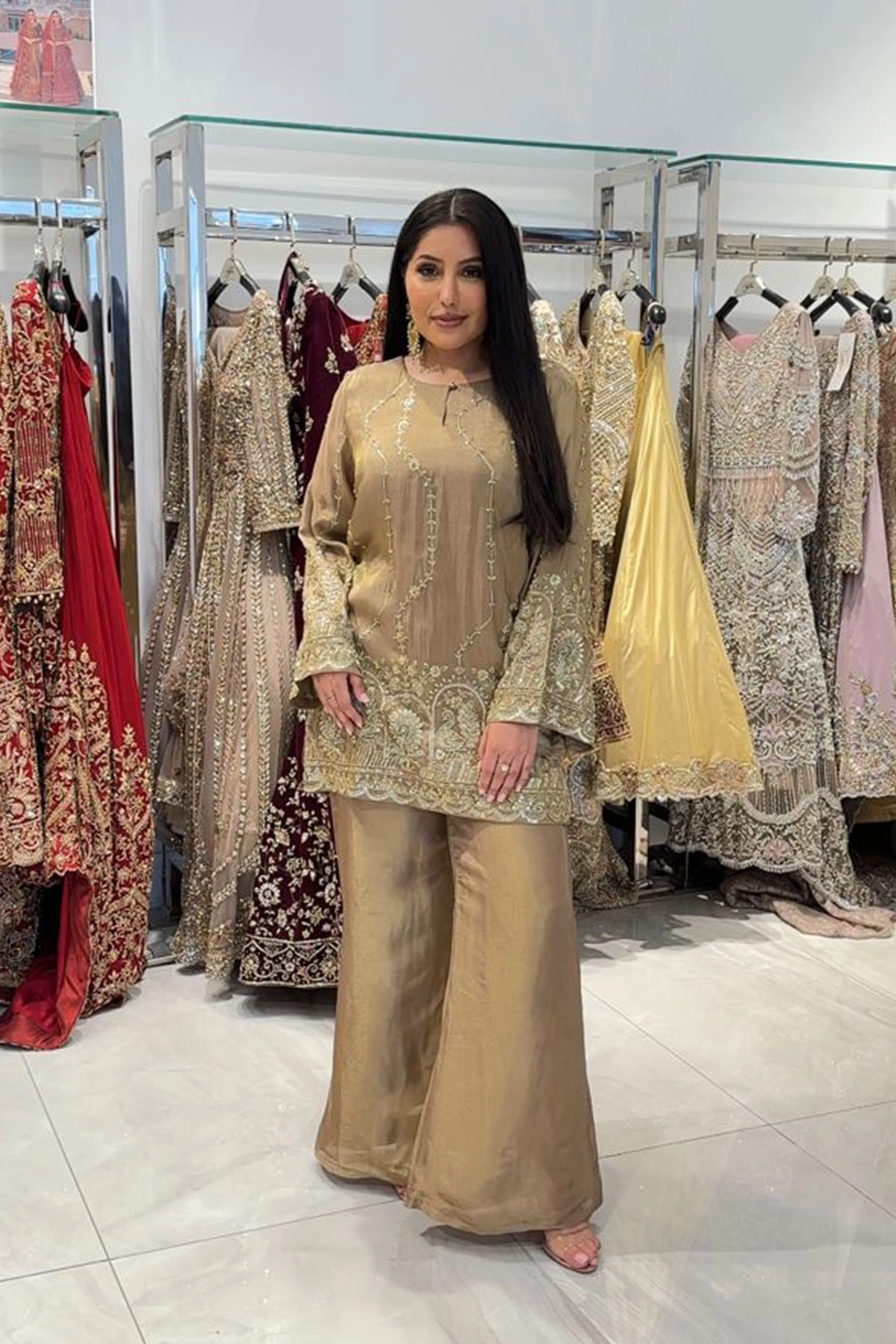 Astel luxe collection 2 piece embroidered set