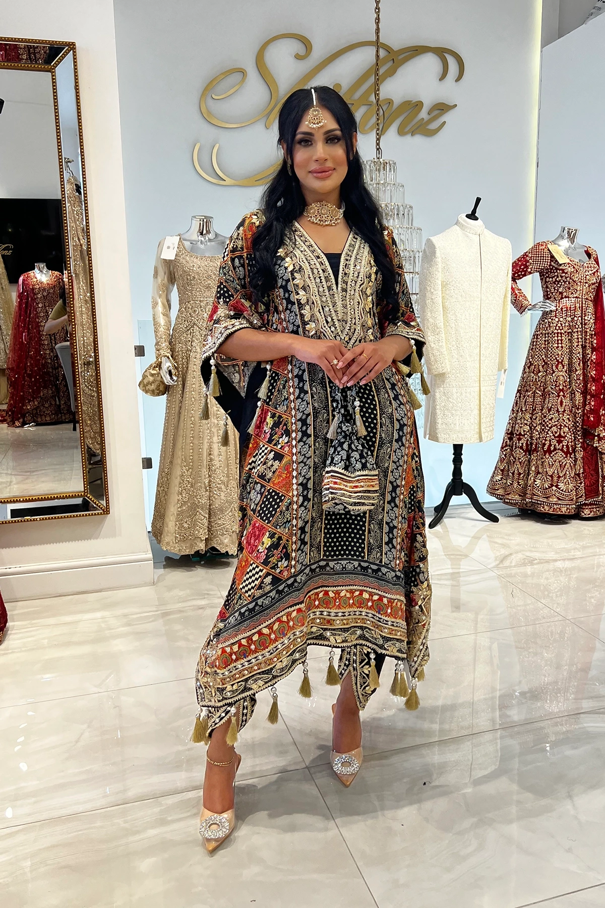 Shiffonz Premium 2 piece printed kaftan with tulip trousers