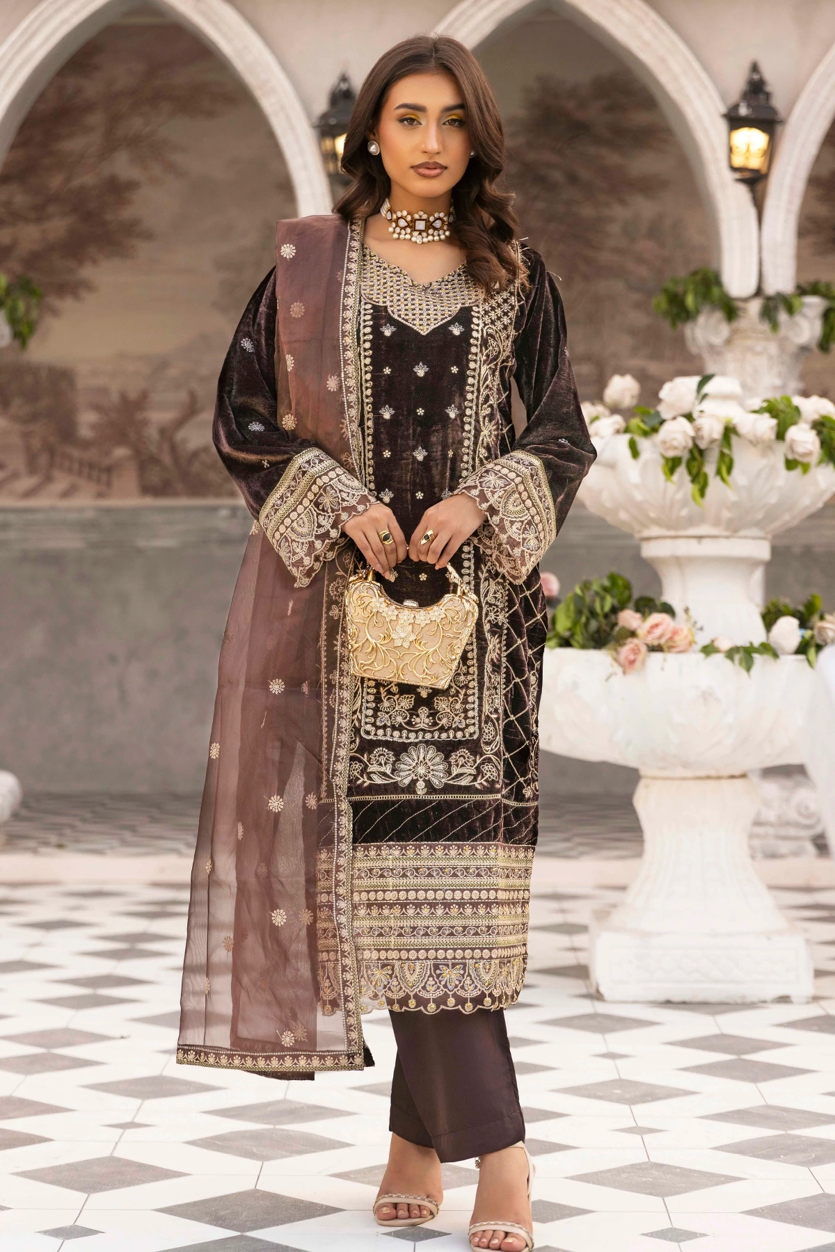 Anmool 3 piece velvet premium collection