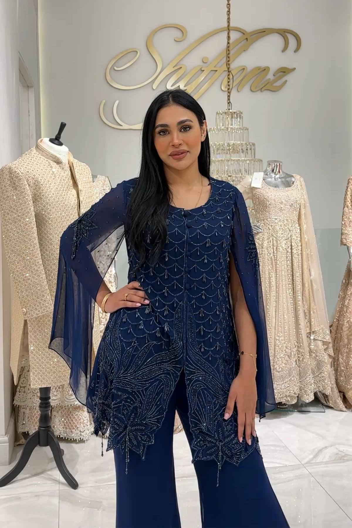 Shiffonz 3 piece embroidered suit