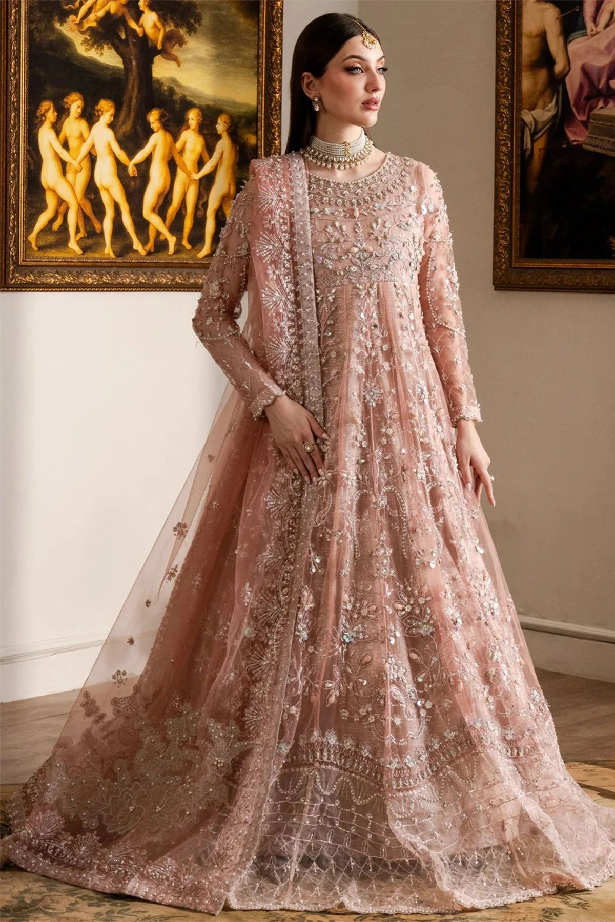 Lara premium collection 3 piece embroidered gown